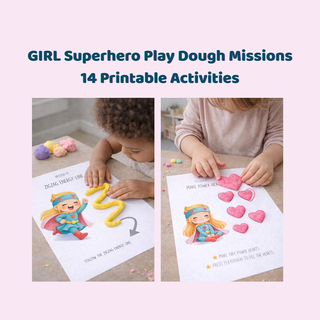 Superhero Girl Play Dough Mats | Fine Motor Activity, Preschool ...