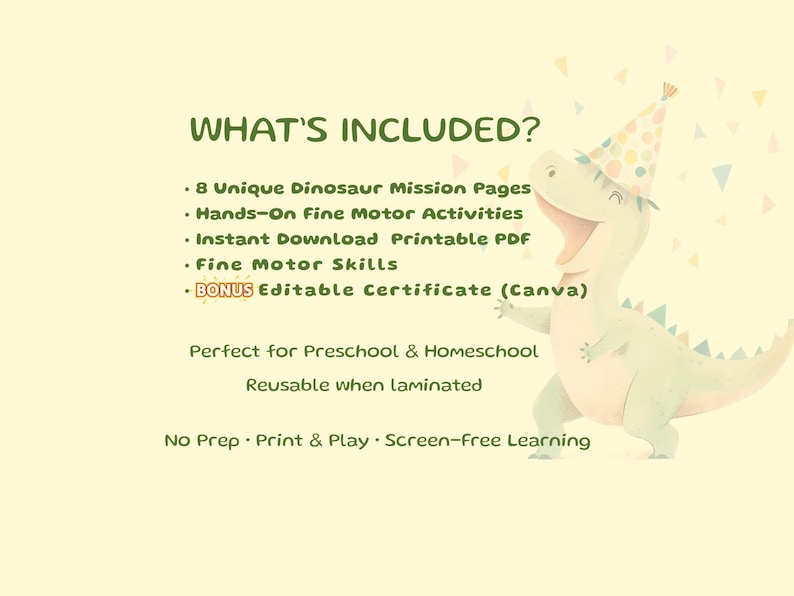 Dinosaur Mission Playdough Mats – Fine Motor Printable for Toddlers ...