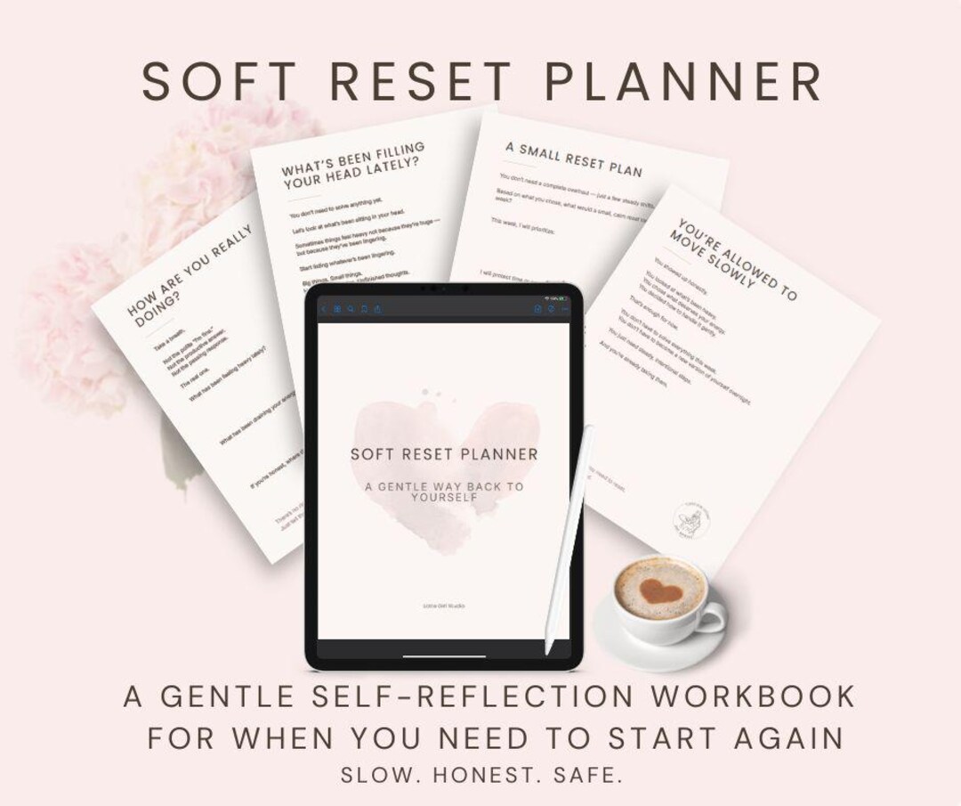 Soft Reset Planner | Self Care Workbook for Burnout Recovery | Mental ...