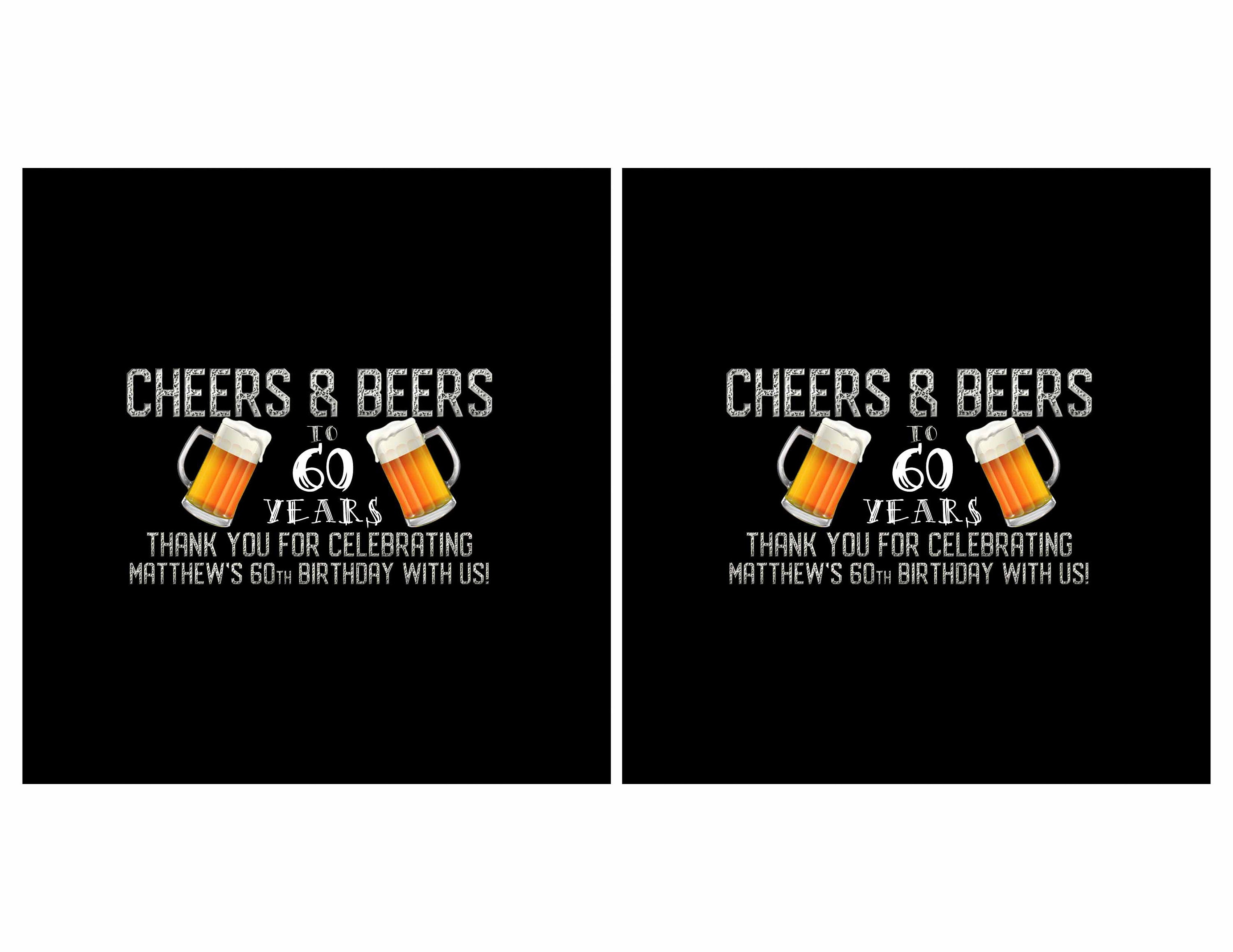 Black and Silver Cheers and Beers Candy Bar Wrapper:30th Birthday ...