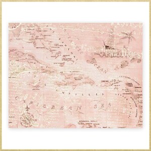 Pink Map Placemats: 11x14 Digital Paper, Pink Vintage Map Digital Paper ...