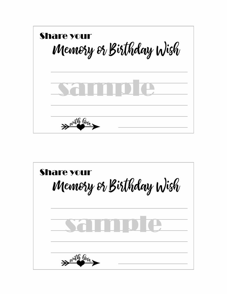 Share a Memory or Birthday Wishes Sign and Matching Birthday | Etsy