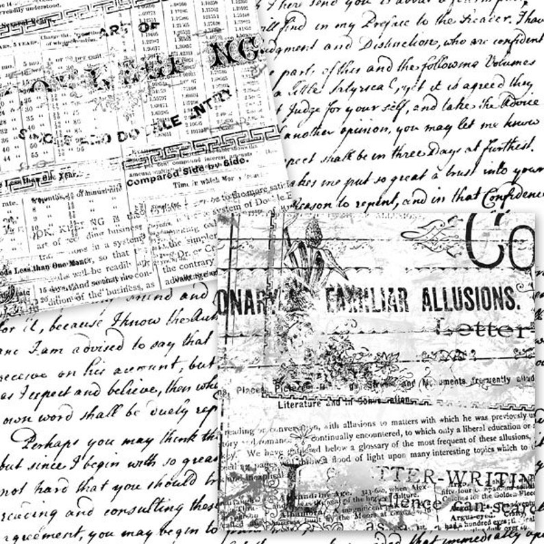 Black and White Script Digital Paper:halloween Digital Paper | Etsy