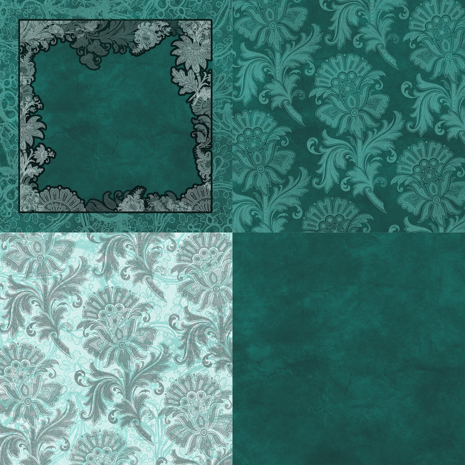 Digital Paper Turquoise:digital Paper Teal Stripes Shabby - Etsy