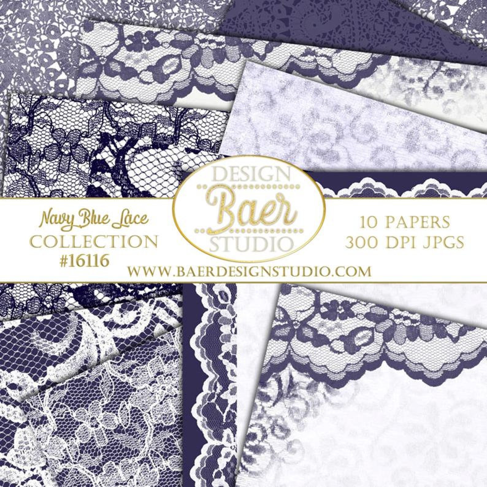Navy Blue Digital Lace:lace Clip Art Borders Navy Lace | Etsy