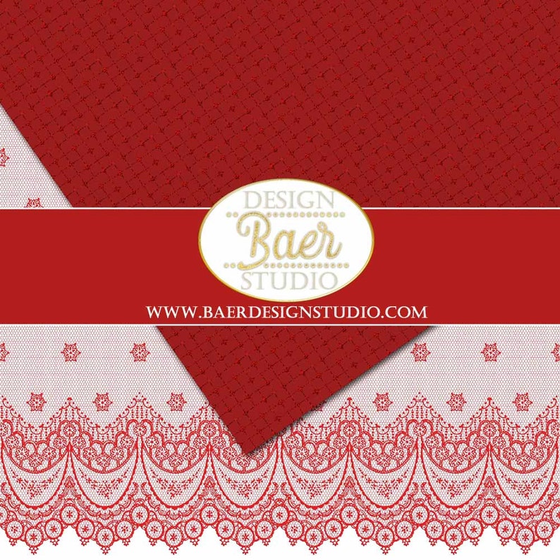 Red Lace Digital Paper: Vintage Scrapbook Backgrounds, Christmas Junk ...