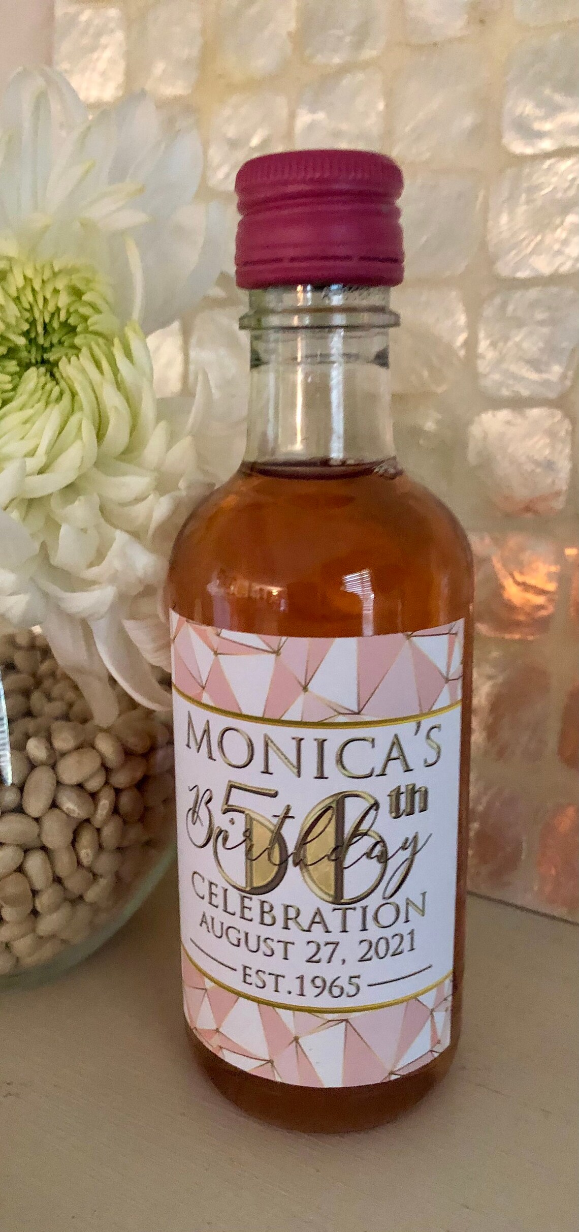 Blush Prism Thank You Wine Bottle Labels:sutter Home Mini Wine | Etsy
