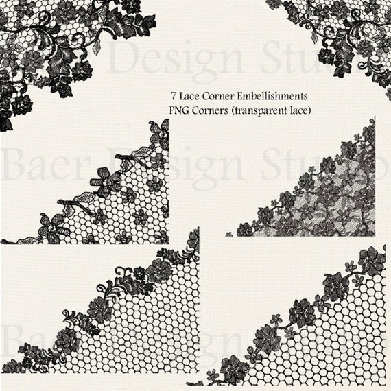 Lace Corner Border Clip Art