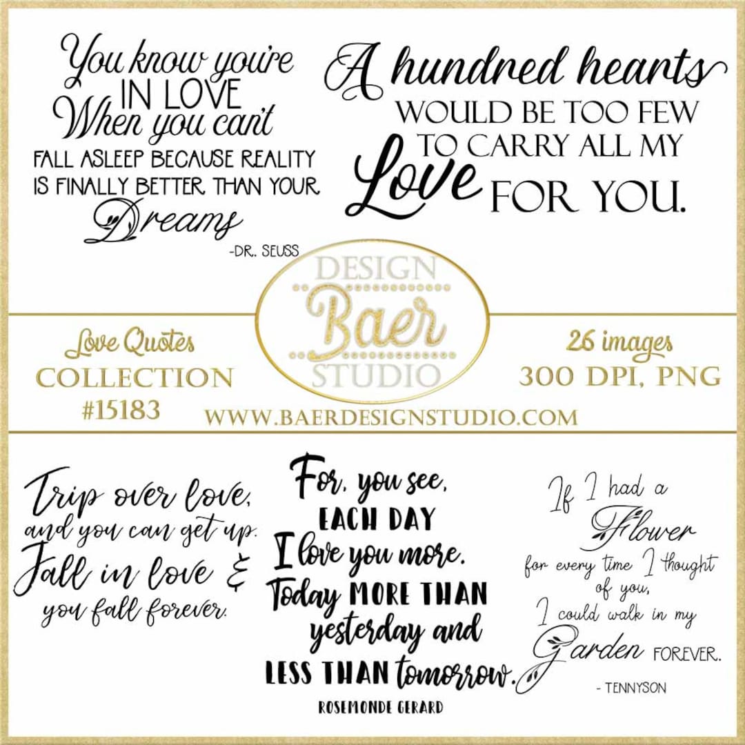 Love Quotes Digital Stamps: Wedding & Anniversary (PNG) - Etsy