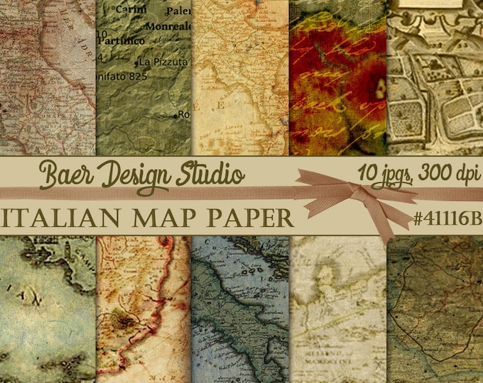 Vintage Maps of Europe Digital Papers - Digital Paper Pack - 16 Designs ...