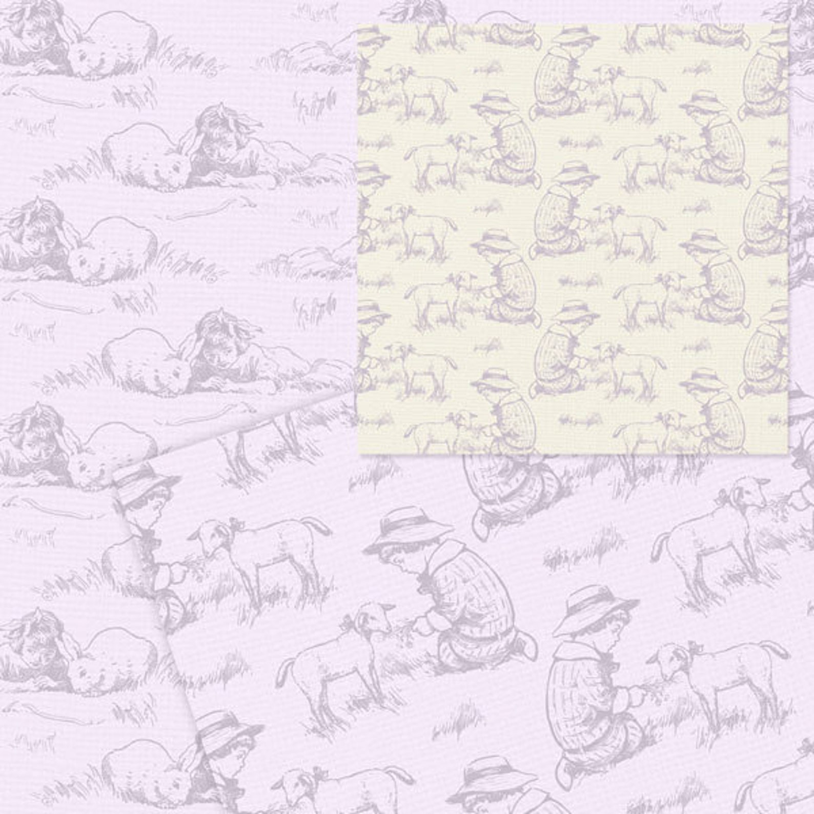 Lavender Toile Digital Paper, Purple Toile Digital Paper, Lavender ...