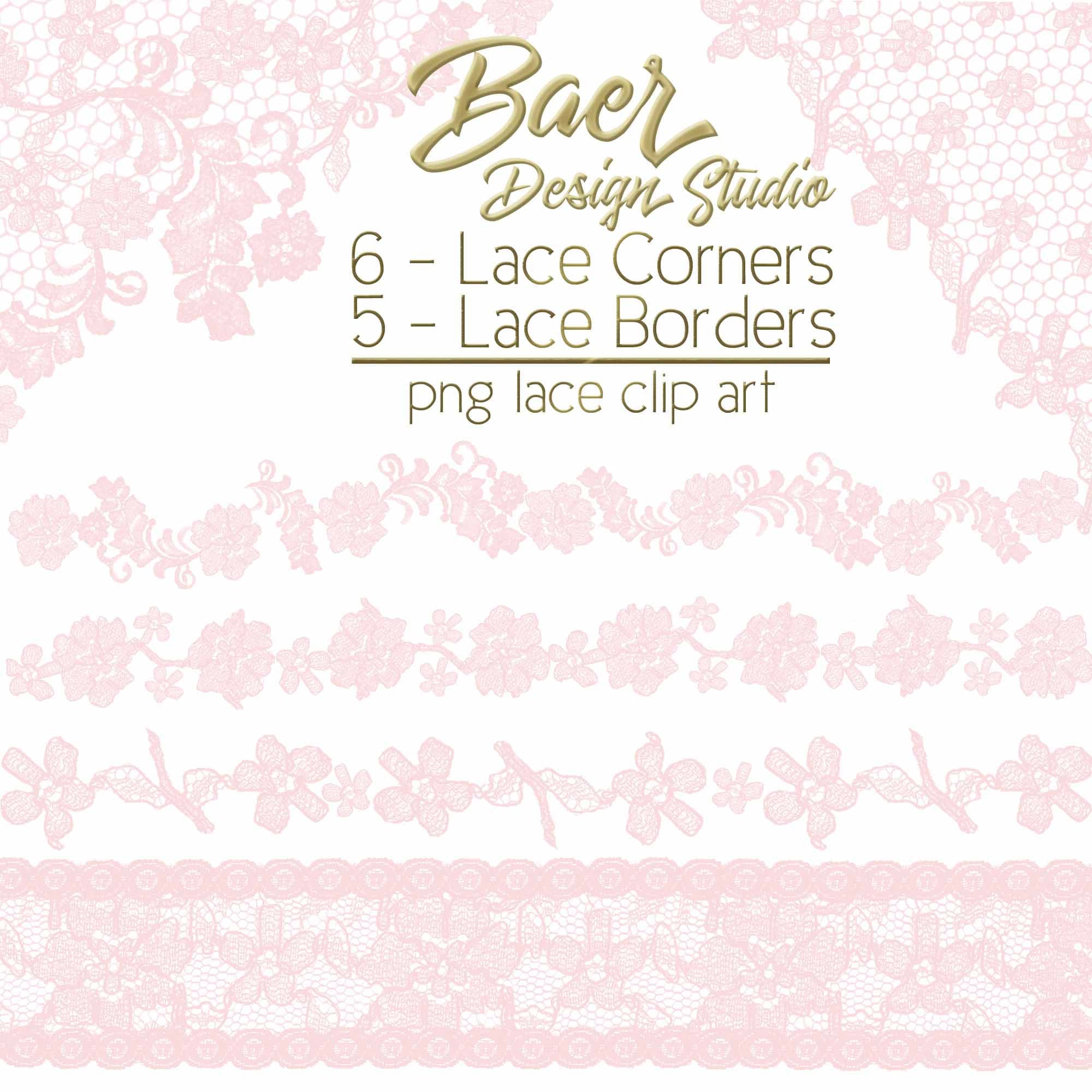 Vintage Clip Art Borders Pink