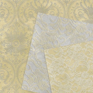 DIGITAL PAPER Vintage:gold Silver Damask Digital Paper, 50th ...
