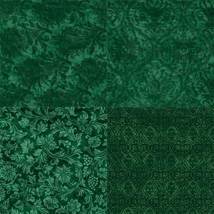 Emerald Green and Gold Digital Paper, Forest Green Digital Background ...