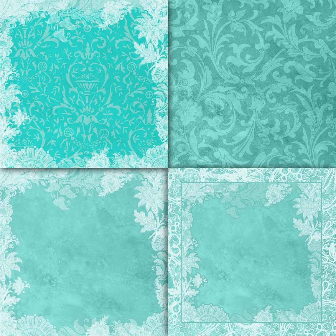 Digital Paper Turquoise:digital Paper Teal Stripes Shabby - Etsy