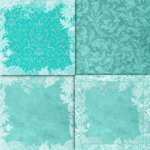 Digital Paper Turquoise:digital Paper Teal Stripes, Shabby Chic Digital ...