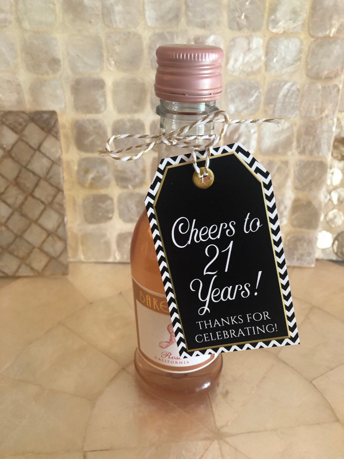 21st Birthday Party Favor Tag Black & White Cheers to 21 - Etsy