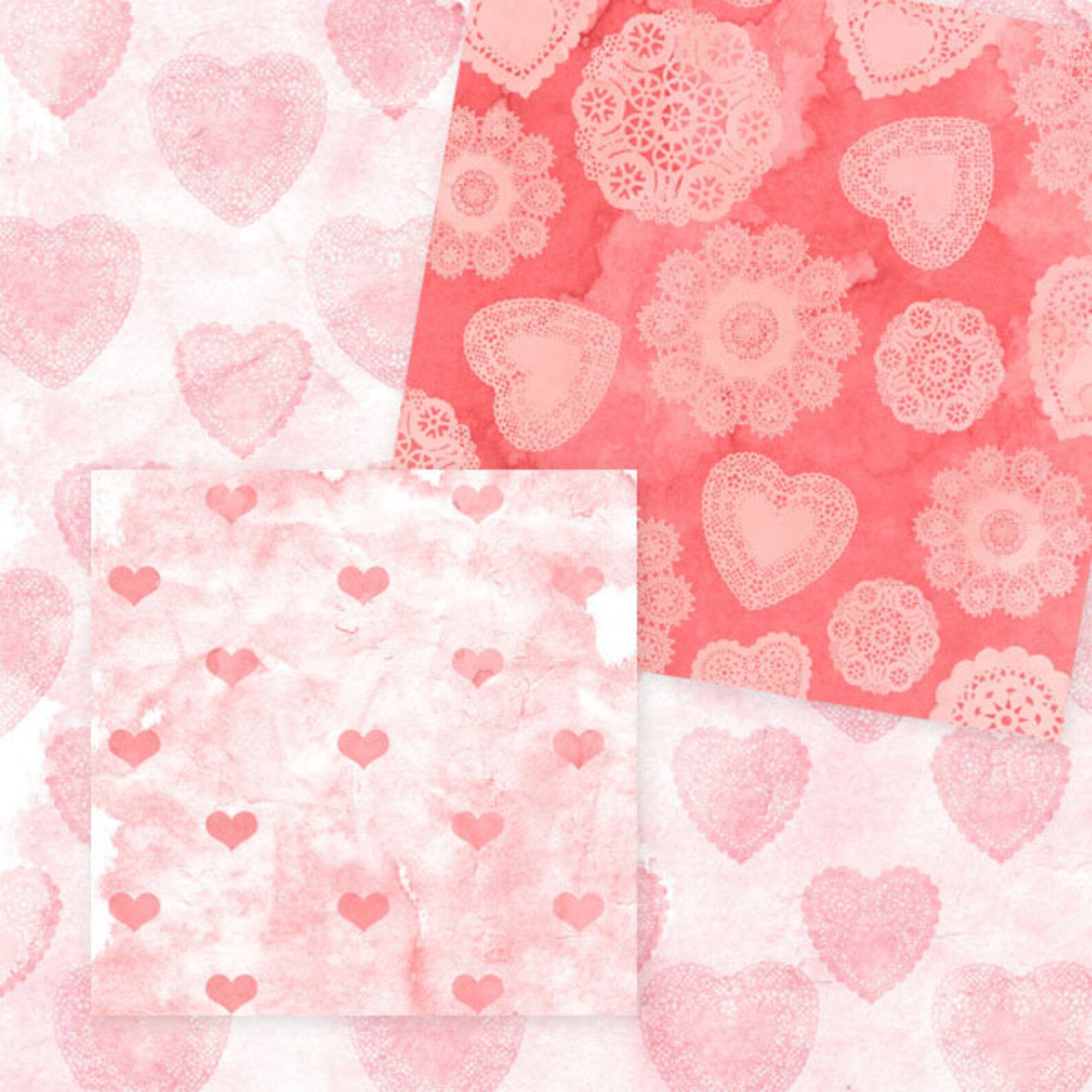 Valentine's Day Digital Download, Digital Paper Valentine, Heart ...