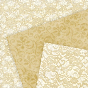 Digital Paper Gold, Lace Digital Paper, Papel Digital, Gold and Ivory ...