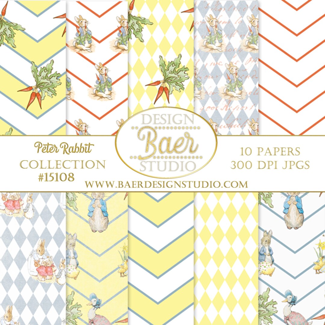 Peter Rabbit Digital Paper, Easter Digital Paper, Peter Rabbit Baby ...