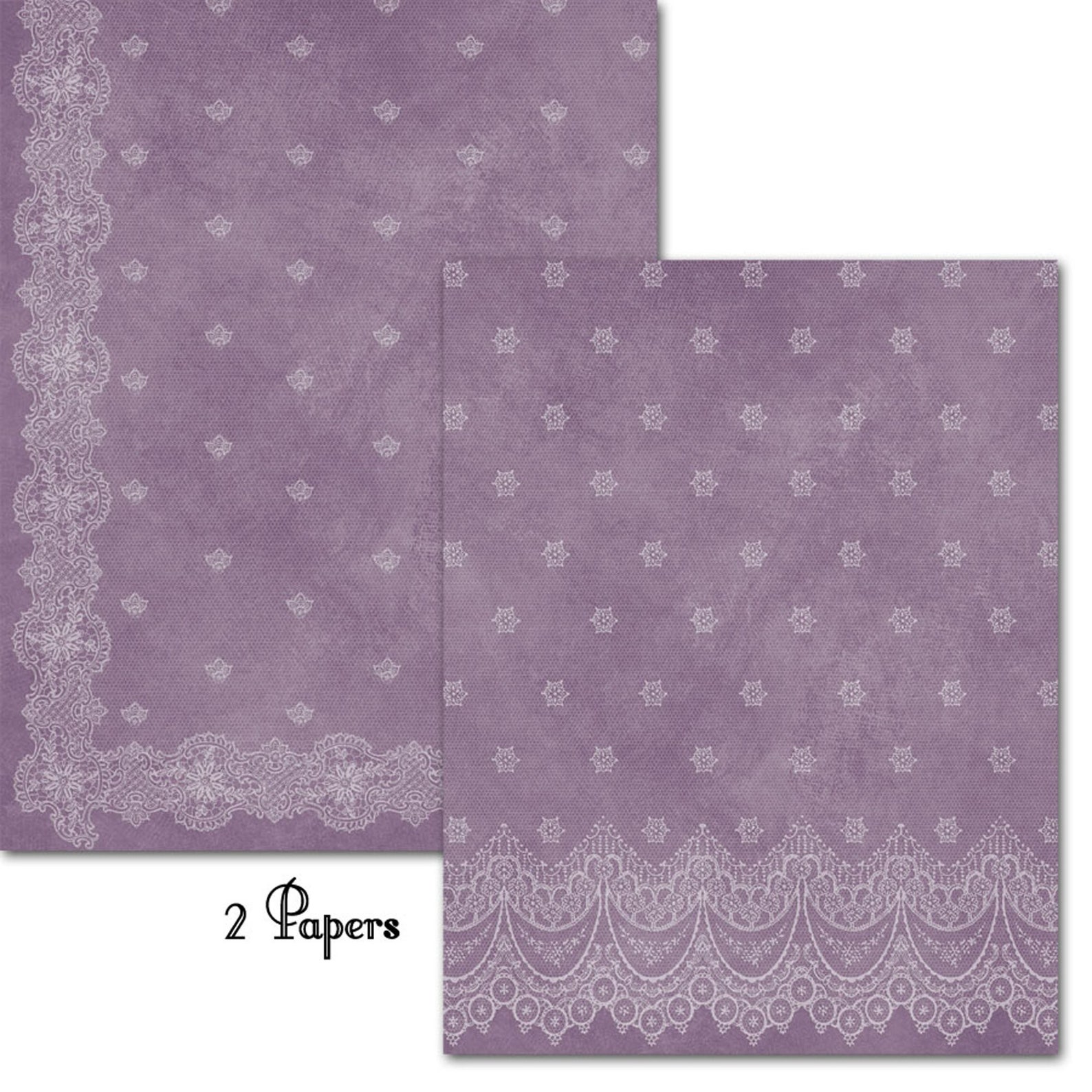 Purple Digital Paper:digital Scrapbook Paper Purple Lace - Etsy