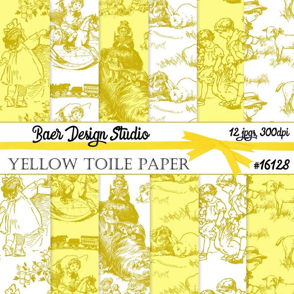 Yellow Toile - Etsy