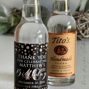 Personalized Tito's Black and Gold Mini Liquor Bottle Labels (digital ...