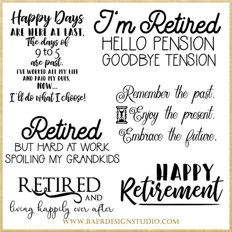 Retirement Quotes Word Art: Inspirational PNG Images (digital Download ...