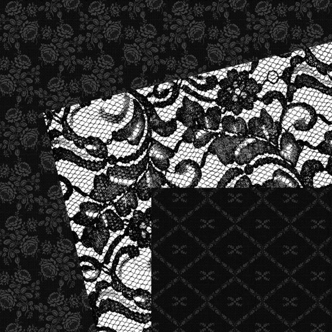 Black Lace Digital Paper Black Digital Paper Wedding Digital | Etsy
