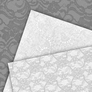 Gray Digital Paper, Lace Digital Paper, Gray Lace Digital Paper ...