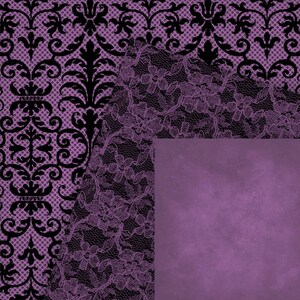 Purple and Black Digital Paper, Purple Damask Digital Paper, Steampunk ...
