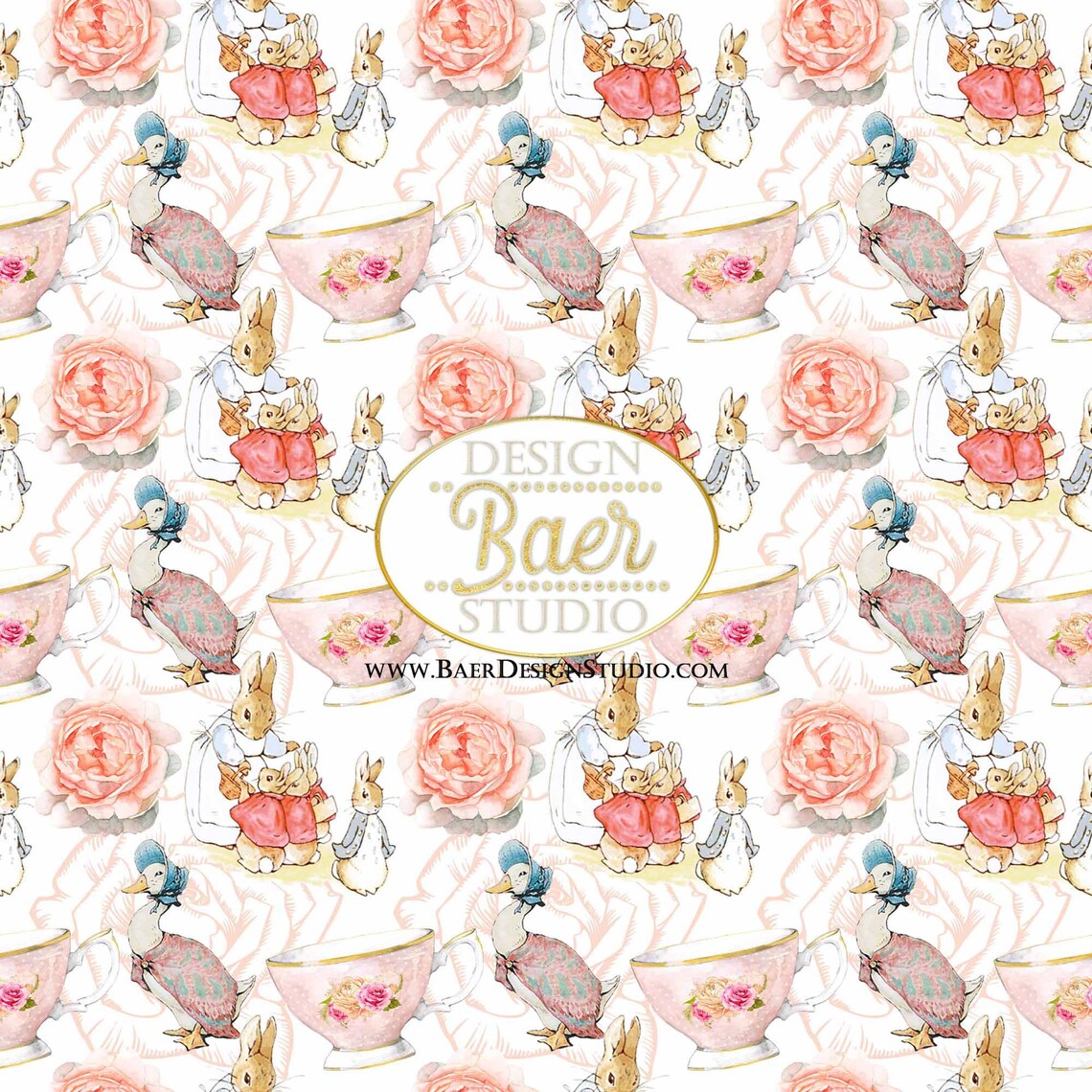Peter Rabbit Digital Paper, Beatrix Potter Seamless Backgrounds ...