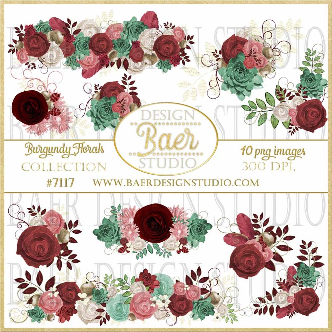 Roses Digital Clip Art, Mother’s Day Clipart, Roses Border Clipart ...