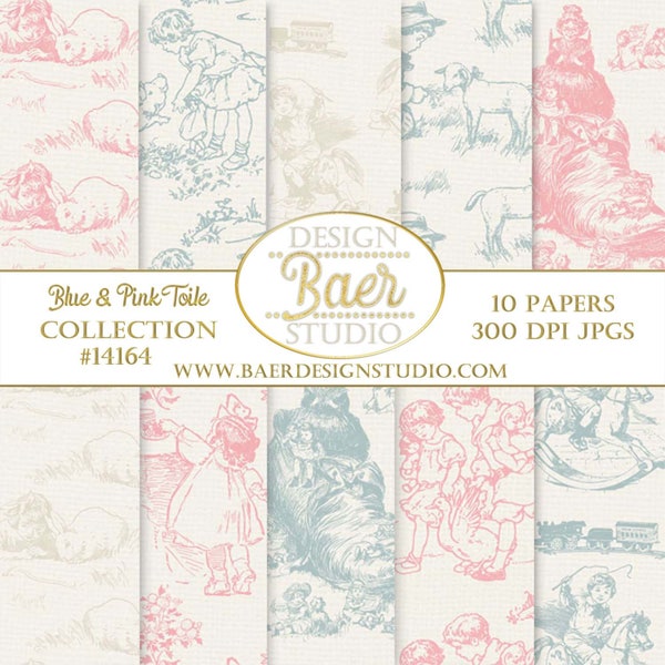 Pink Toile Wallpaper - Etsy