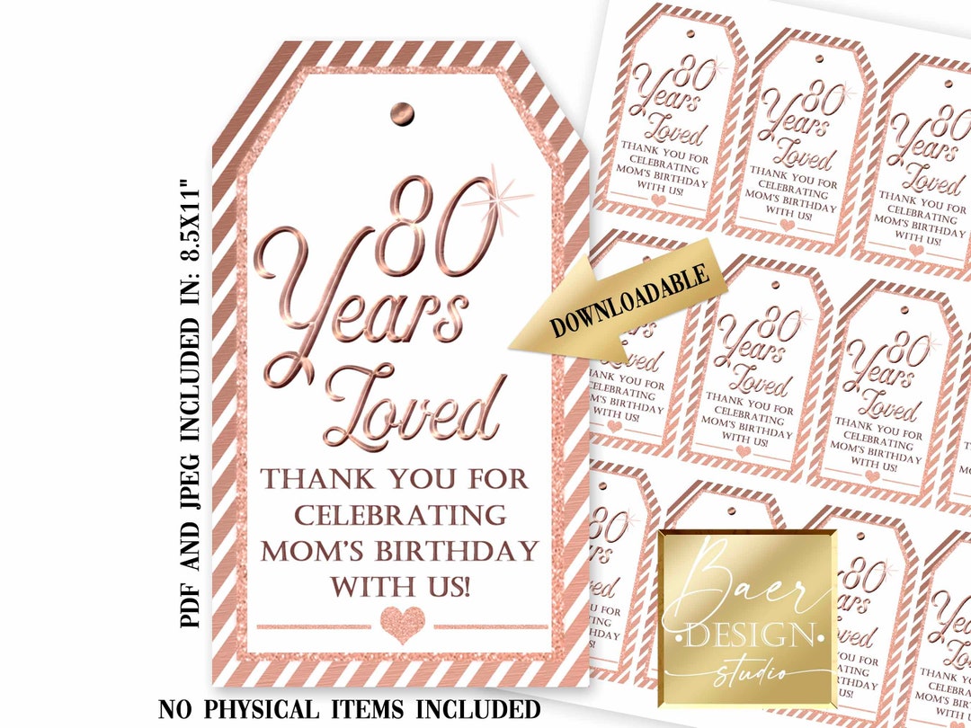 80 Years Loved Thank You for Celebrating Mom's Birthday With Us, 80th ...