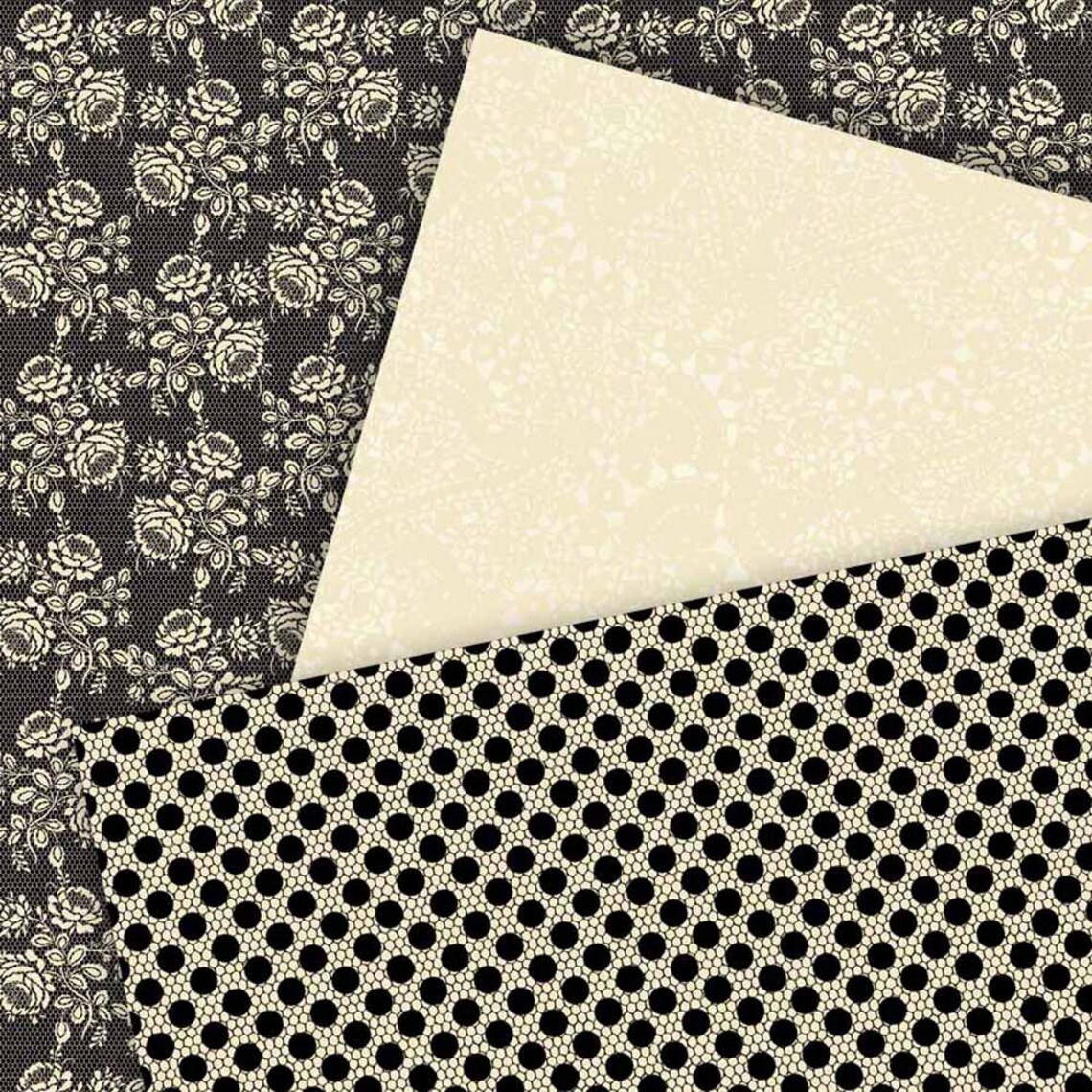 Ivory and Black Lace Digital Paper:black and Ivory Digital - Etsy