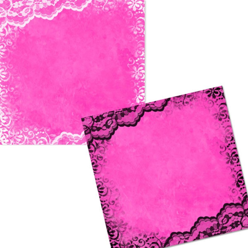 Hot Pink Lace Digital Paper: Valentine's Day Patterns (digital Download ...