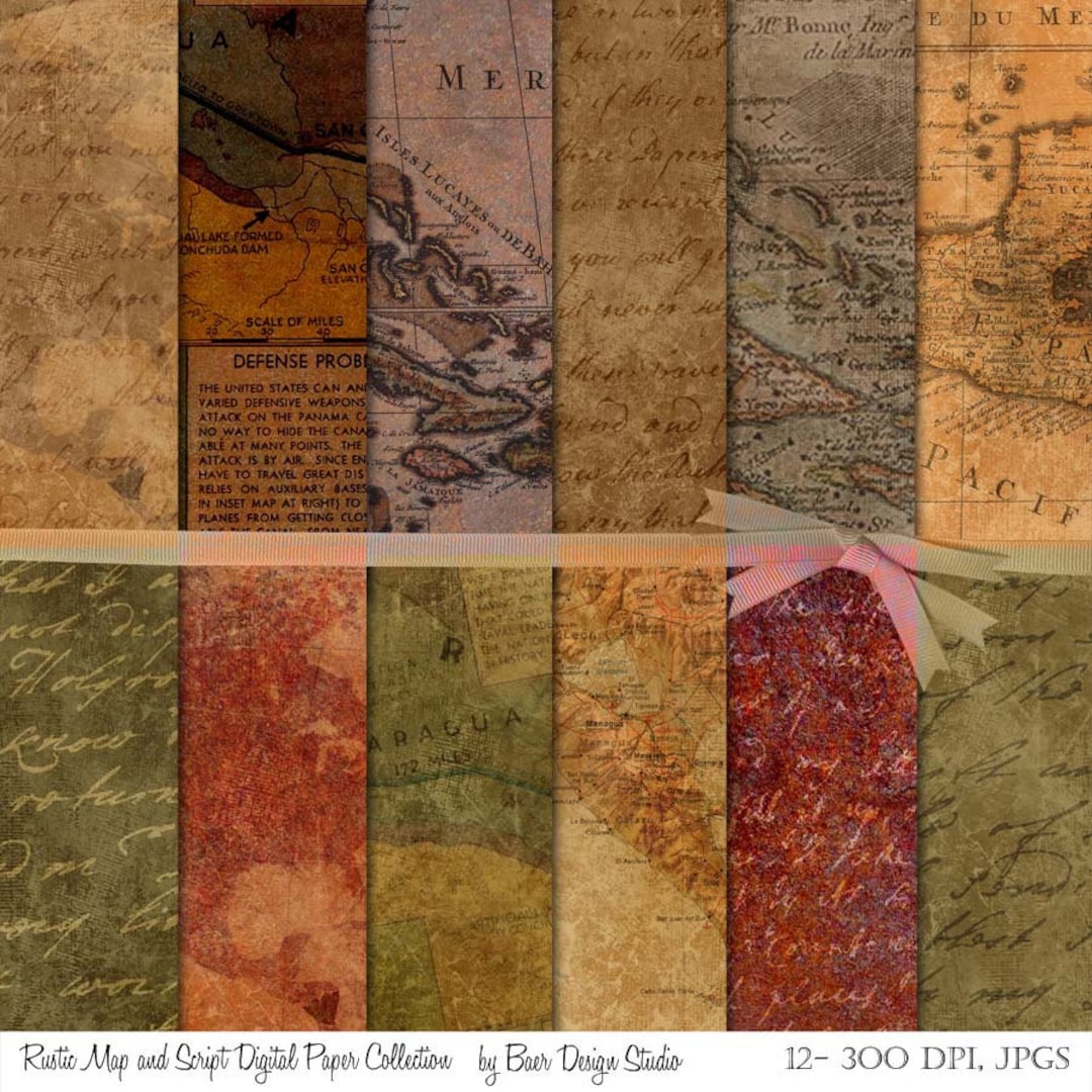 Travel Digital Paper:map Digital Paper, Father's Day Paper,antique Map ...