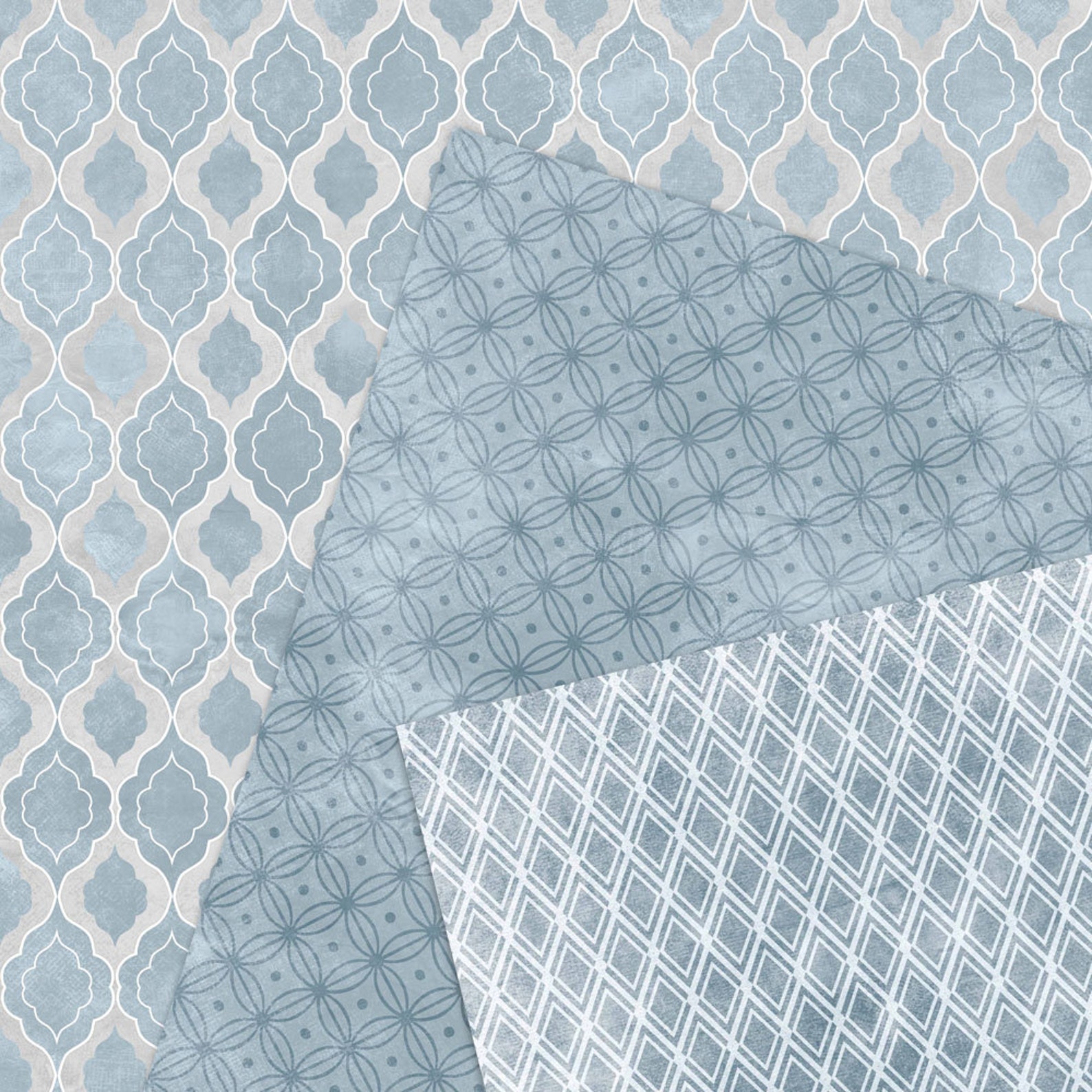 BLUE DIGITAL Paper:blue and Gray Digital Paper Grey Blue - Etsy