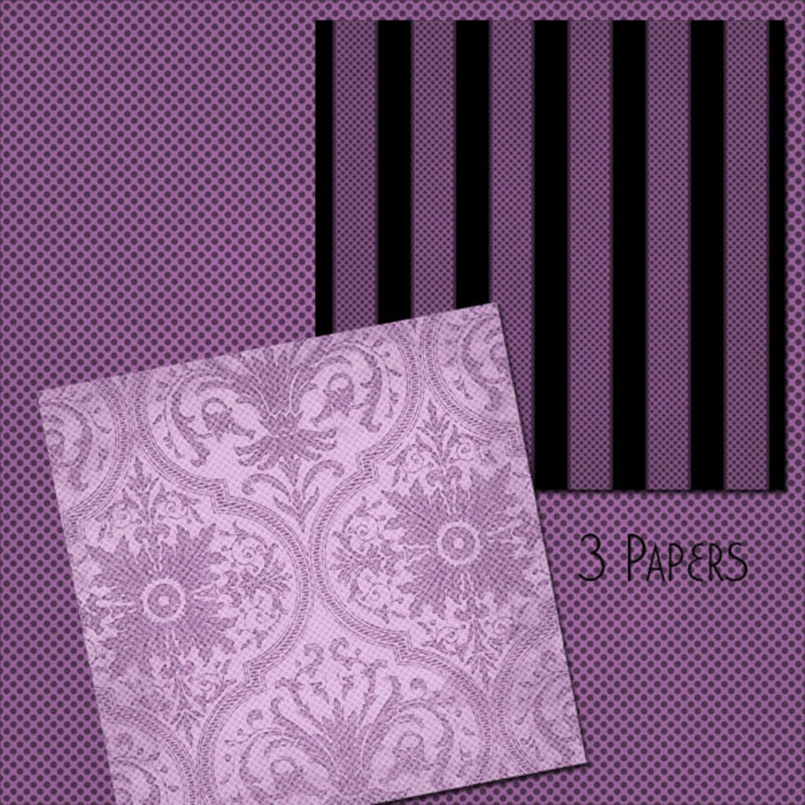 Purple and Black Digital Paper Purple Damask Digital Paper | Etsy