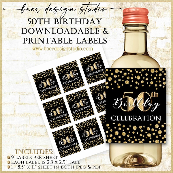 50th Birthday Labels - Etsy