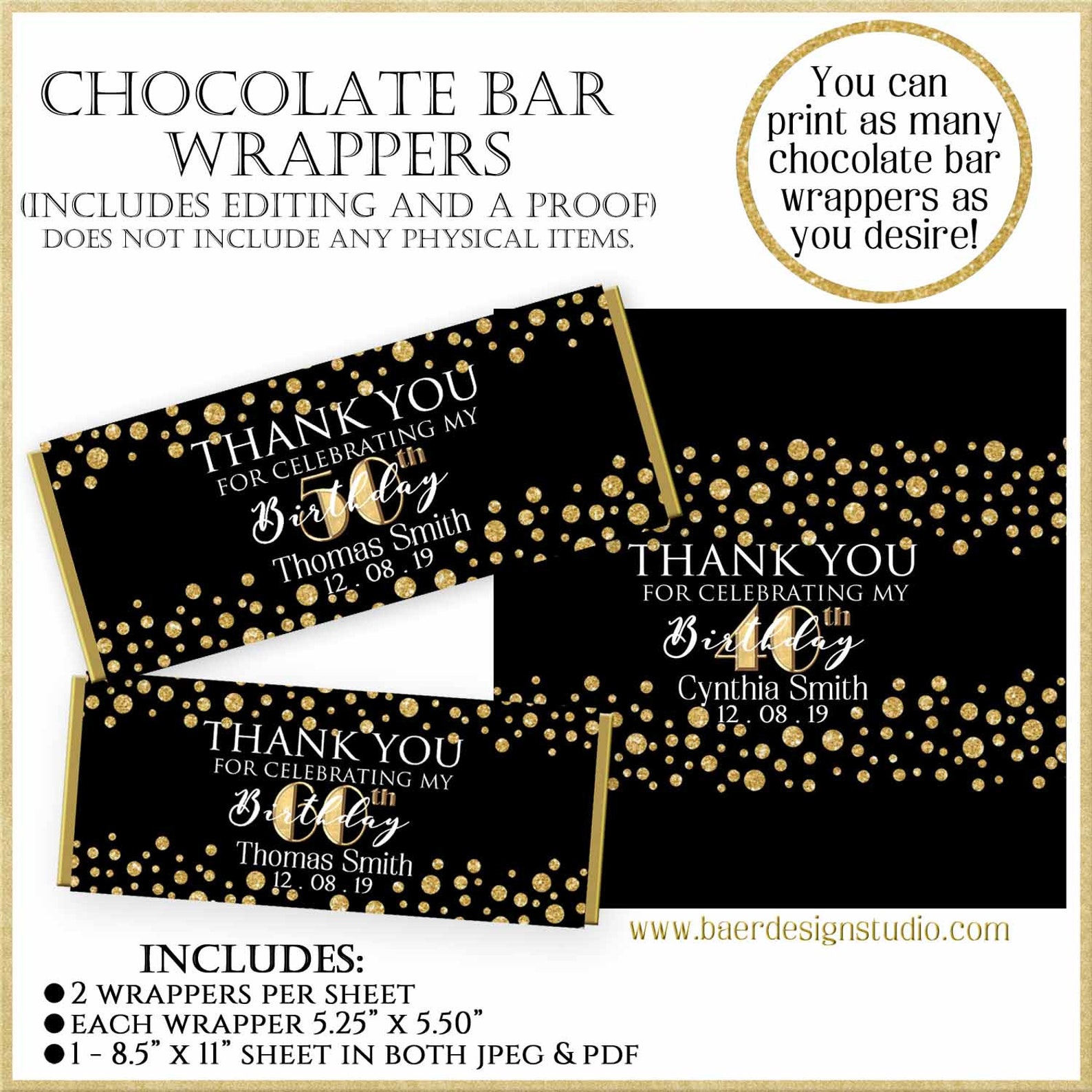 Hershey Bar Wrapper Personalized Candy Bar Wrappers Chocolate Etsy