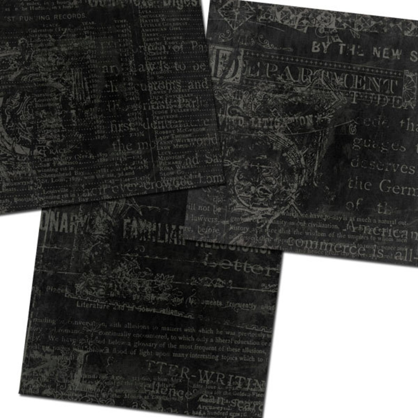 BLACK and White Script DIGITAL Paper:black Chalkboard Digital - Etsy