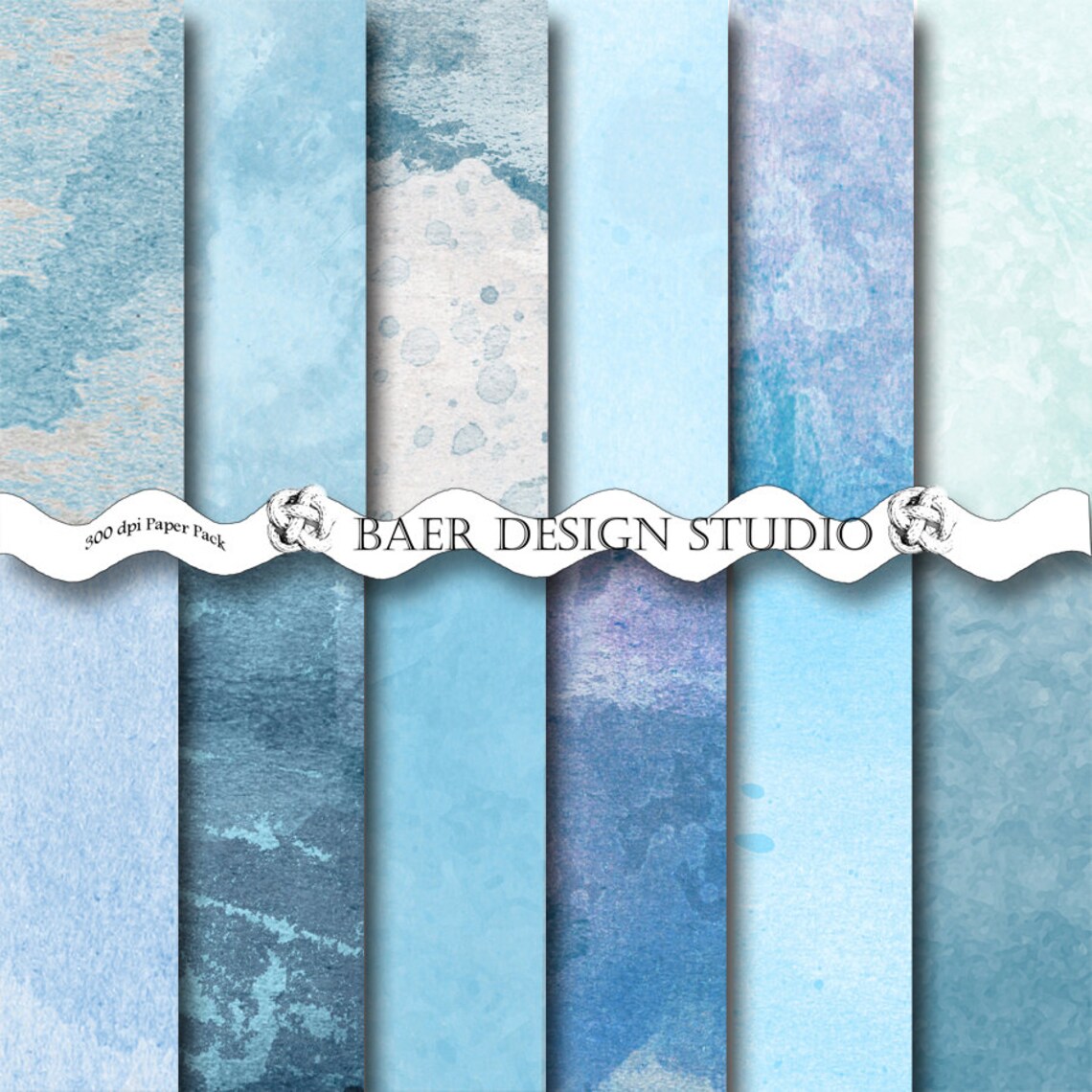 Blue Watercolor Digital Paper Ocean Blue Watercolor Printable | Etsy
