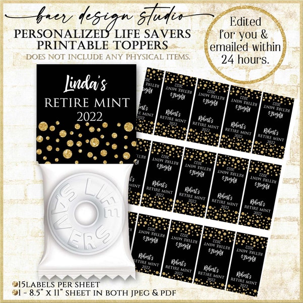 Printable Retirement Mint Labels - Etsy