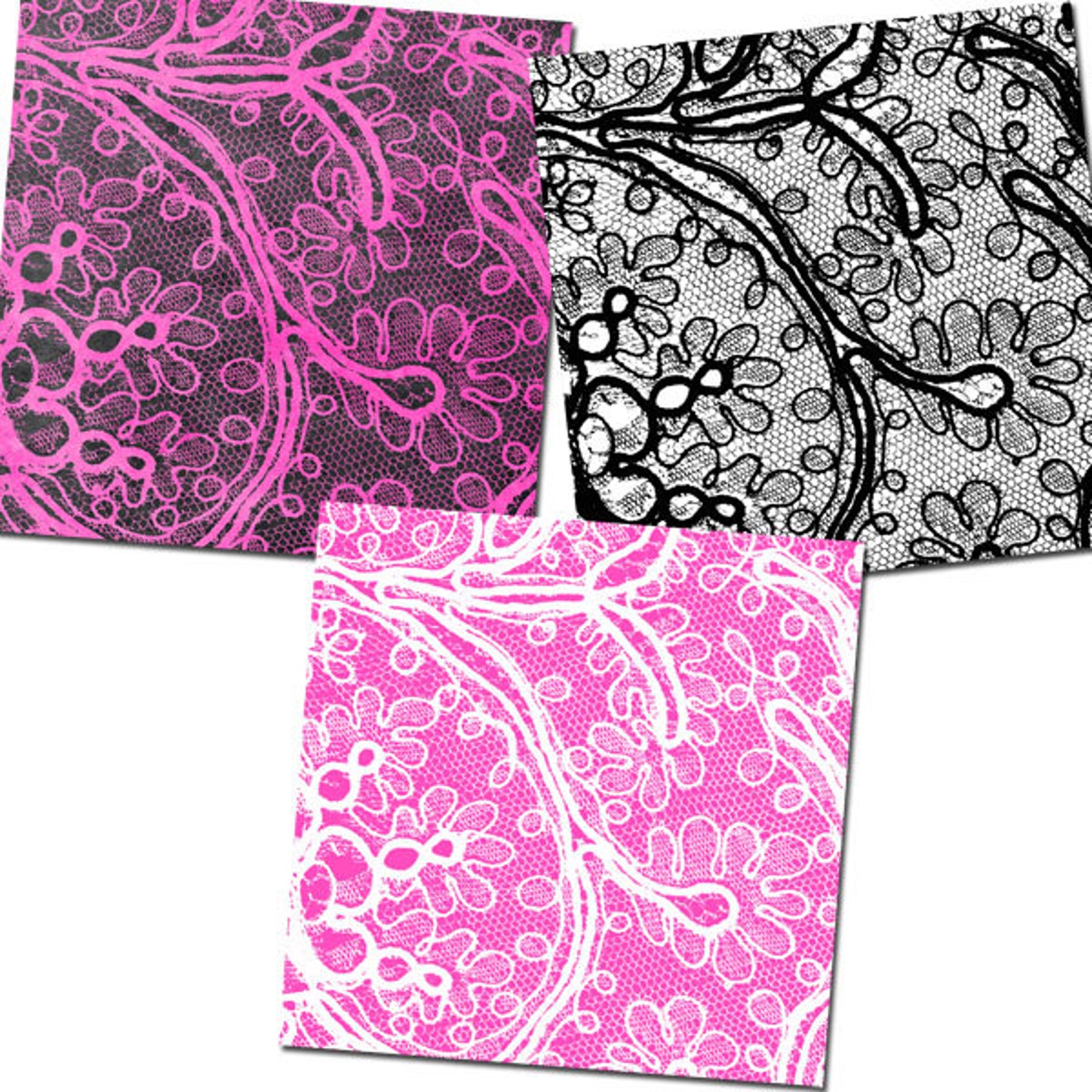 Hot Pink Lace Digital Paper: Valentine's Day Patterns (digital Download ...