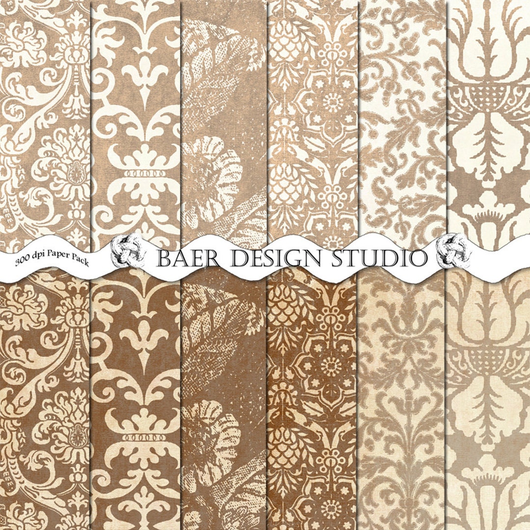 Brown Digital Paper Vintage:digital Paper Shabby Chic Brown - Etsy