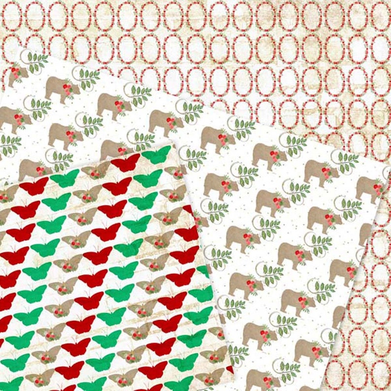 Digital Paper Christmas Reindeer Digital Paper Deer Head - Etsy