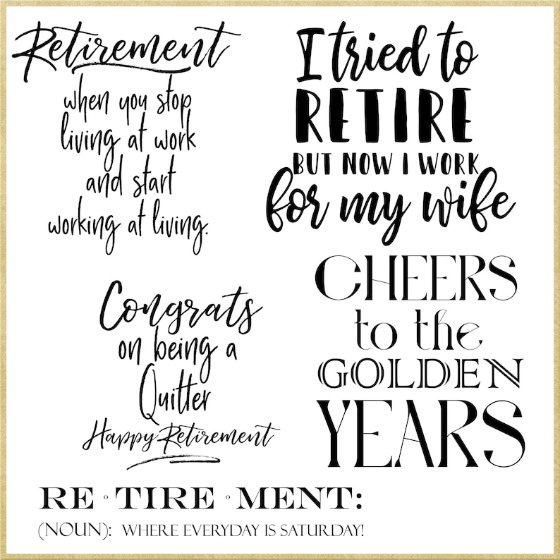 Retirement Quotes Word Art: Inspirational PNG Images (digital Download ...