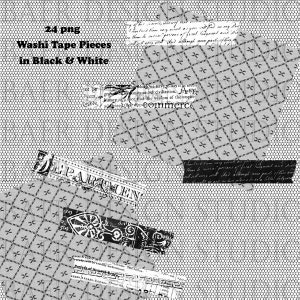 Digital Washi Tape Vintage:black and White Digital Washi Tape, Washi ...